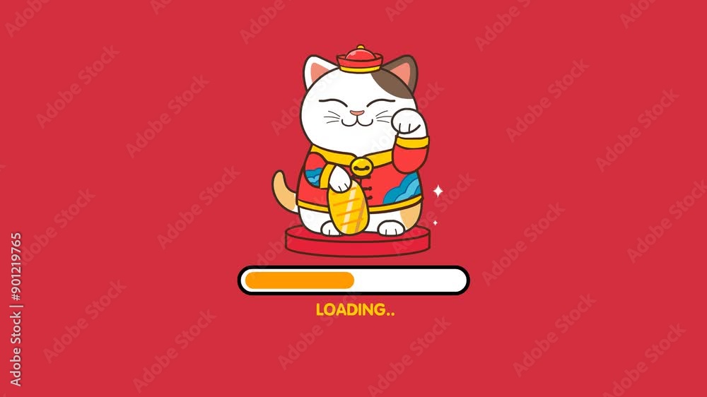 Loading Cartoon Animation Video on red and Green Screen Background ...