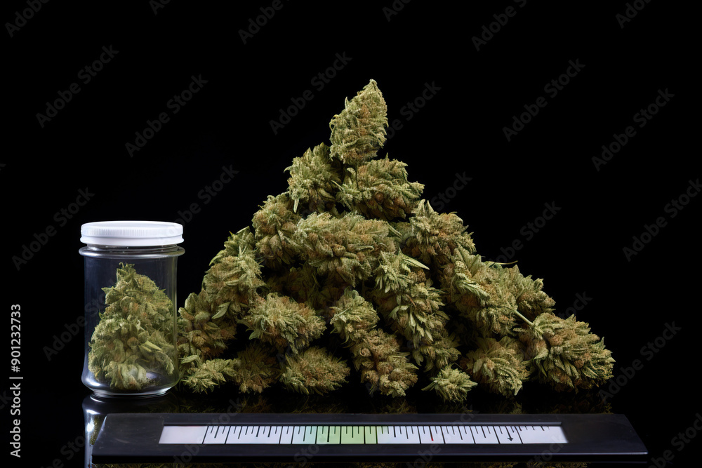 Flower from the marijuana bush, a narcotic plant used in medicine ...