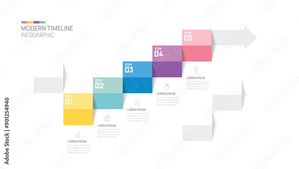 ladder step up Infographic 5 level steps to success growth template ...