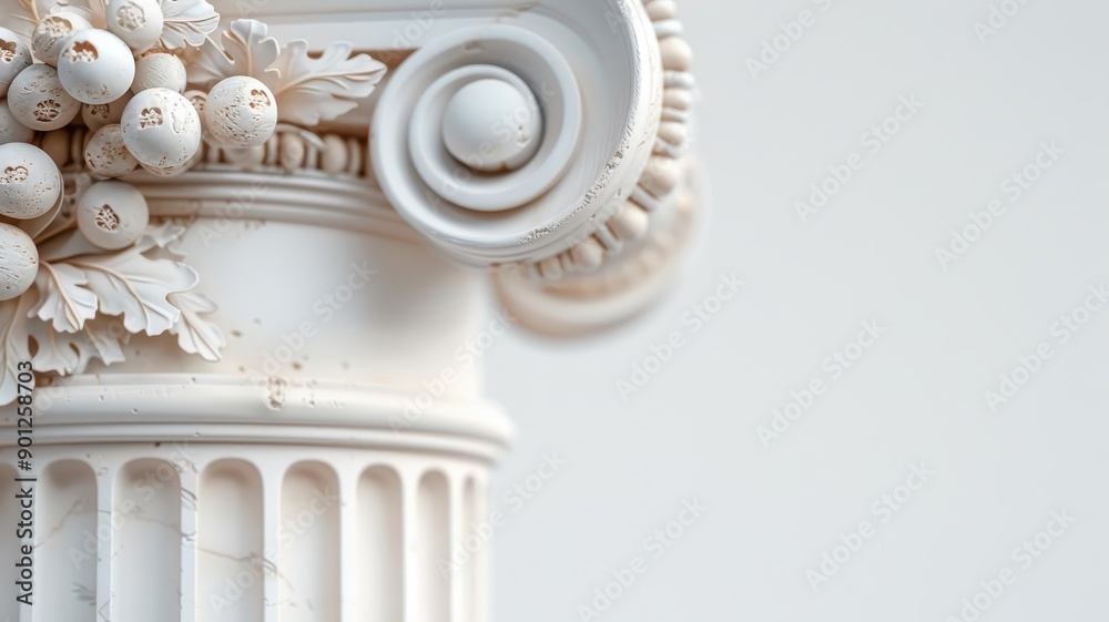 Ancient Greek column pillar in 3D, Roman stone texture, white ...