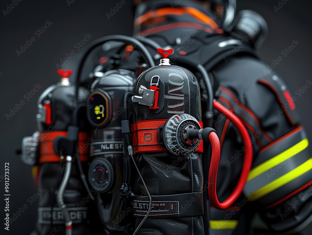 Artistic capture of a close-up view of a breathing apparatus on a ...