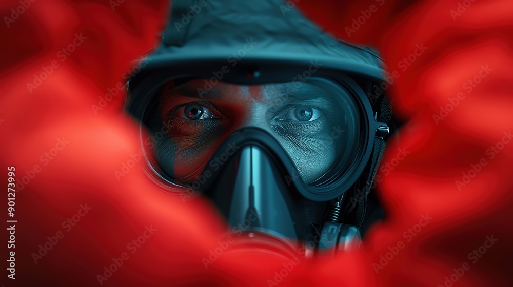 Artistic capture of a firefighter s view through a thermal imaging ...
