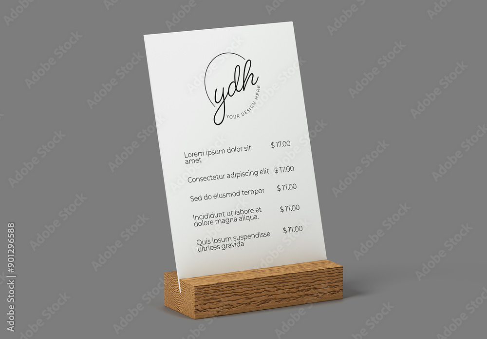 Wood Menu Display Mockup Stock Template | Adobe Stock