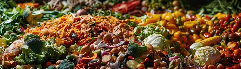 Food Waste A pile of rotting food, highlighting the issue of food waste ...