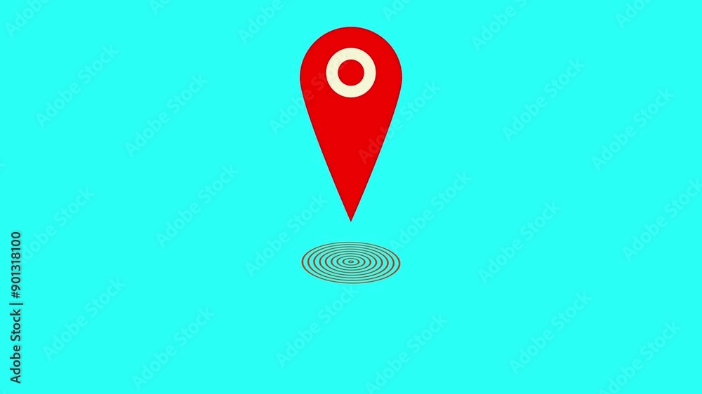 Abstract location icon animation. location pin mark, Address icon ...