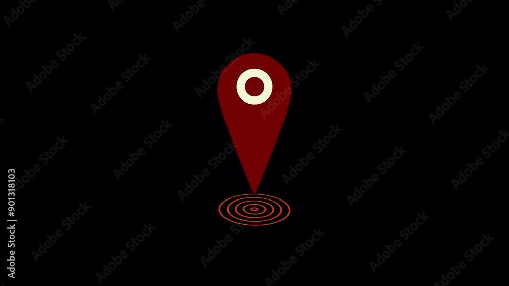 Abstract location icon animation. location pin mark, Address icon ...