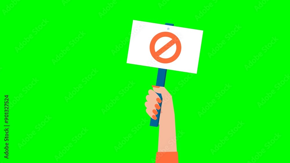 Woman Hand holding sign. Struggle for rights. Protest poster. Picket ...