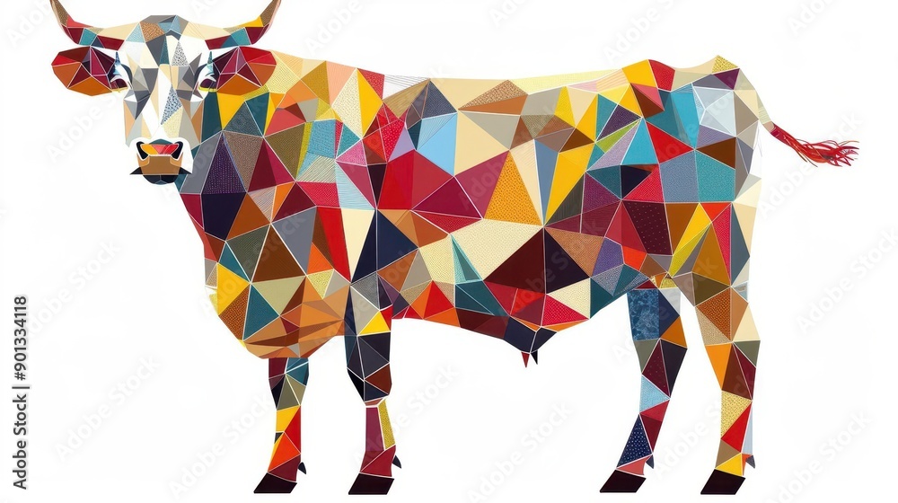 Abstract Cow An abstract representation of a cow using basic shapes and ...