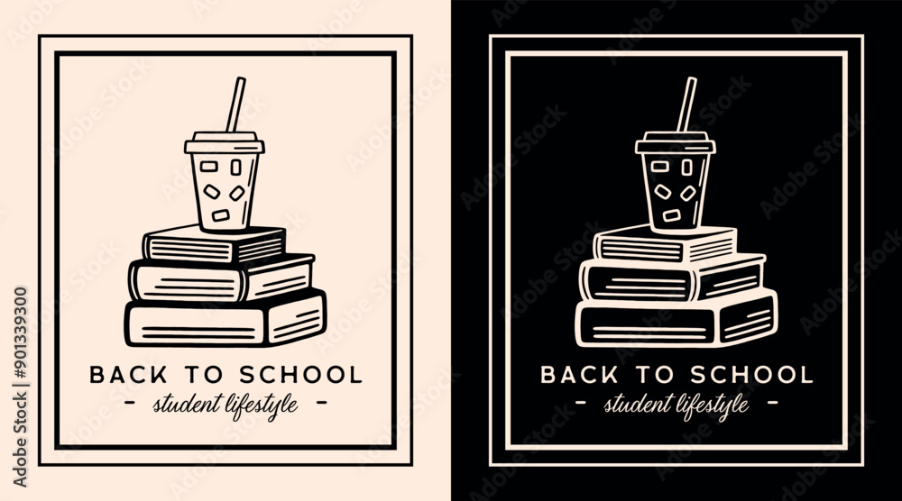 Back to school student lifestyle rectangular sticker poster print decor ...