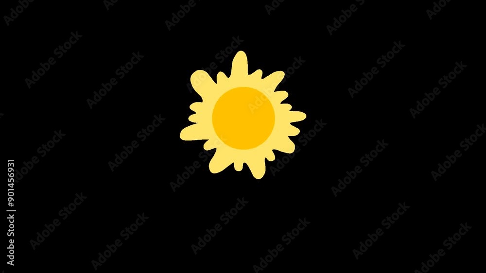 Animated alternate sunrise and sunset of the moon and sun, alternation ...