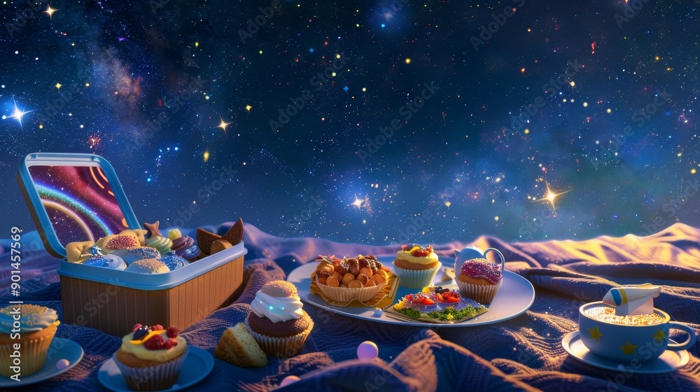 Starry Night Picnic Cosmic Cupcakes Galactic Yogurt and Rocket ...