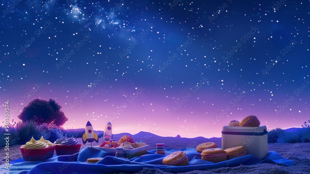 Starry Night Picnic Cosmic Cupcakes Galactic Yogurt and Rocket ...
