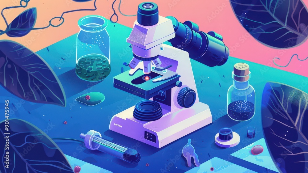 Diagram of a biological experiment involving microscopy, highlighting ...