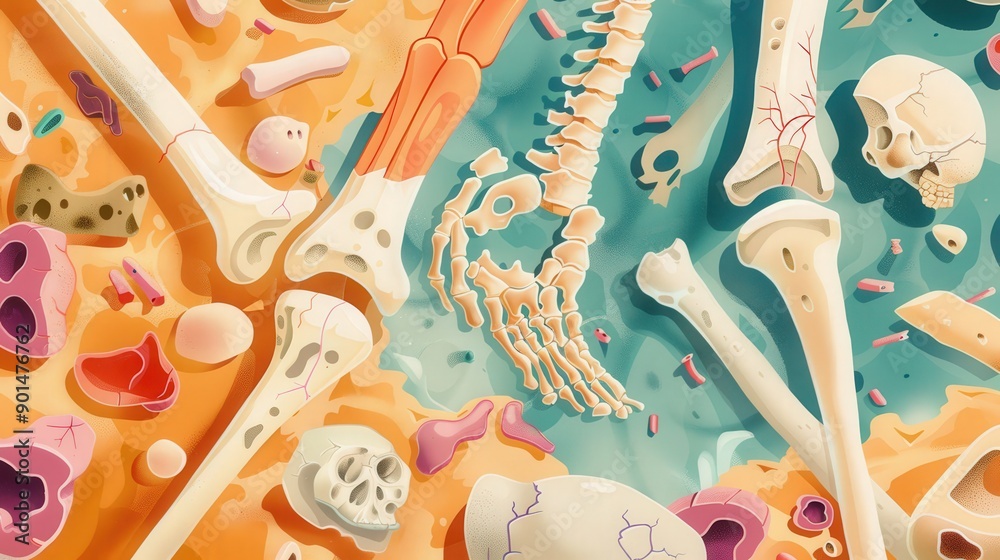 Diagram of a bone fracture with different types of breaks and the ...