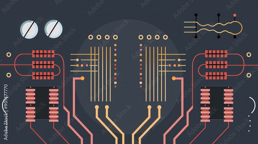 Diagram of a differential amplifier circuit, highlighting how it ...