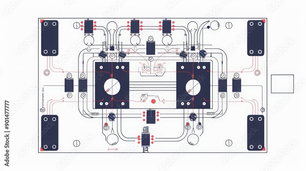 Diagram of a differential amplifier circuit, highlighting how it ...