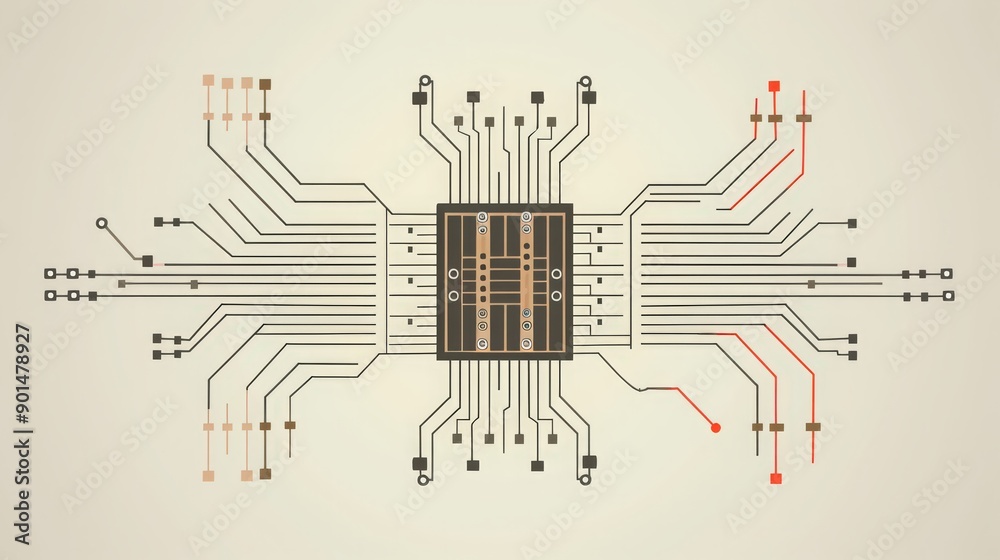 Diagram of a logic gate circuit, illustrating the function of AND, OR ...