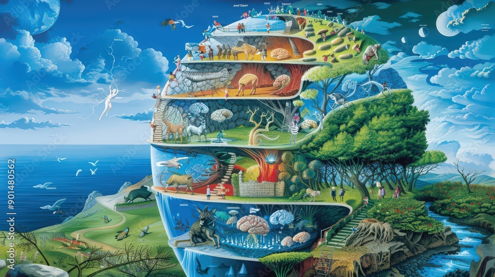 Diagram of a psychological development model, featuring key theories ...