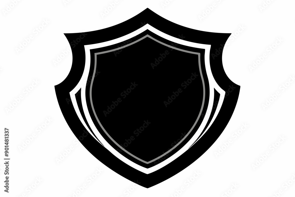 Shield icon vintage style. escudo sin nada silhouette,Protect shield security icons. Shield ...