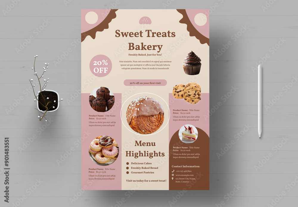 Bakery Flyer Template Stock Template | Adobe Stock