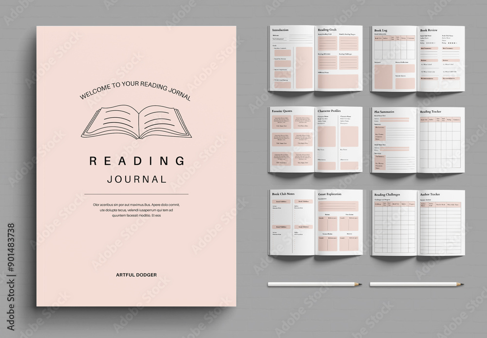 Reading Journal Template Stock Template | Adobe Stock