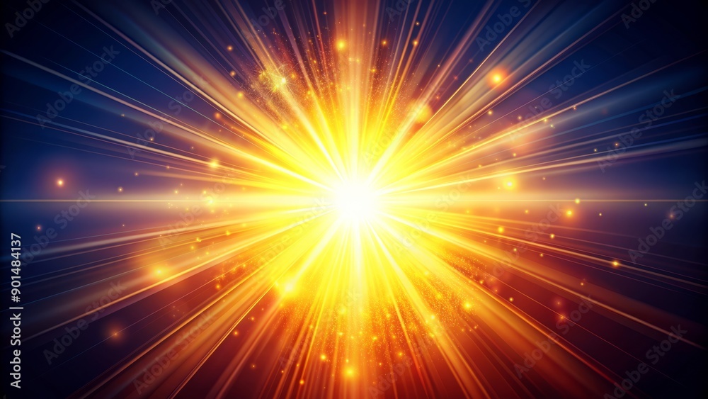 Vibrant sunburst with soft, warm light rays and subtle lens flares ...