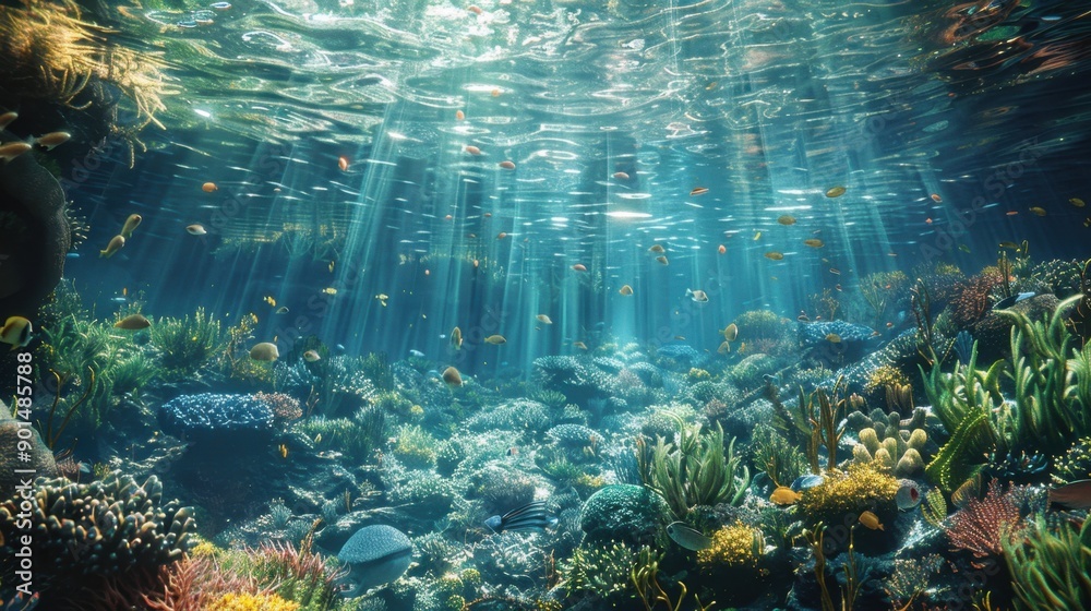 Marine Ecosystem: Diverse aquatic systems in the ocean, including coral ...