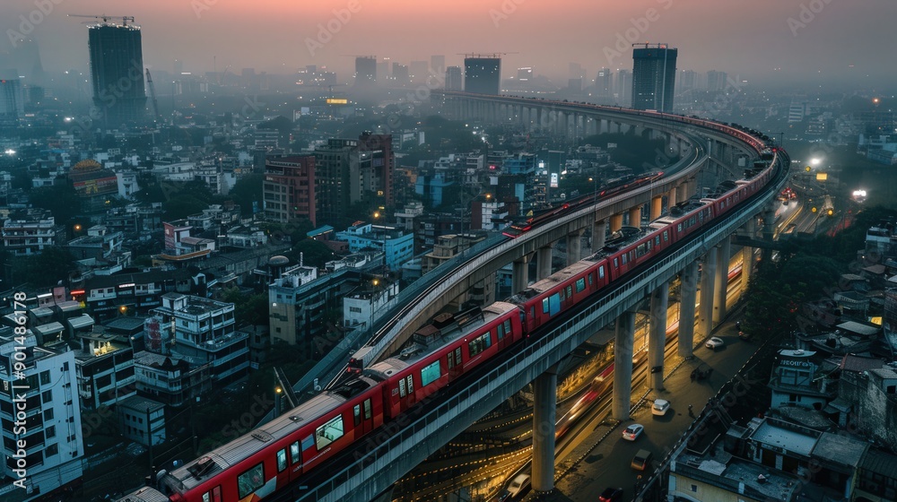 Showcase the Delhi Metro network and transportation hubs, vital ...