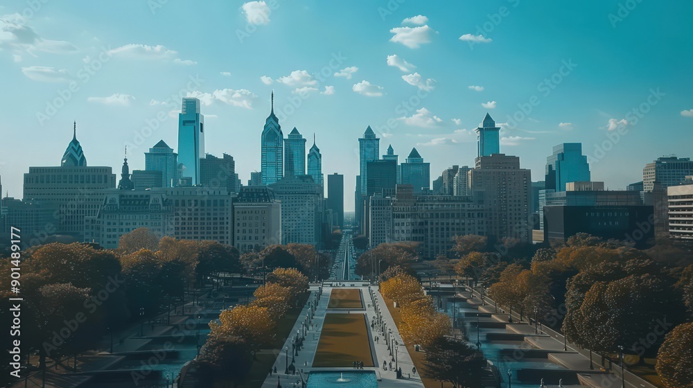 Showcase the Philadelphia skyline with the iconic Philadelphia Museum ...