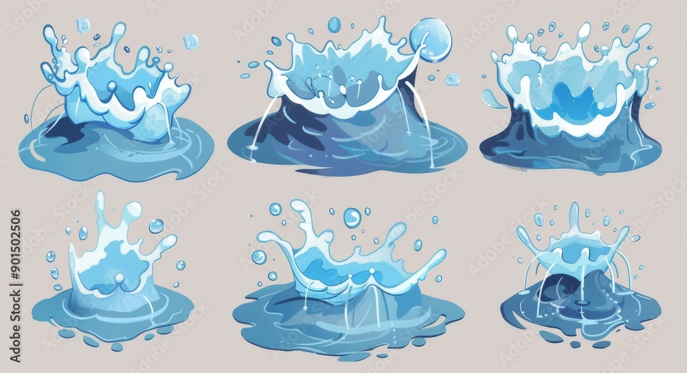 Sprite sheet with clear water droplets as special effect in flash ...