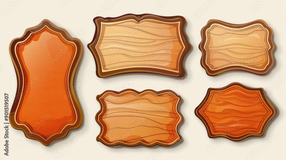 An illustration set of coupon frames with jagged, curved, and wavy ...