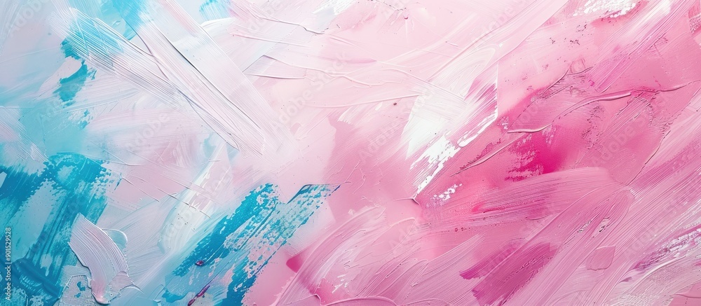 Top view of a creative brushstroke design on a pastel background with ...