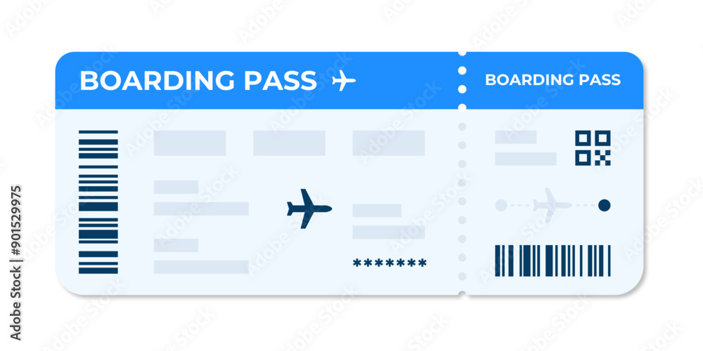 Boarding pass vector illustration. Air plane ticket template. Airline ...
