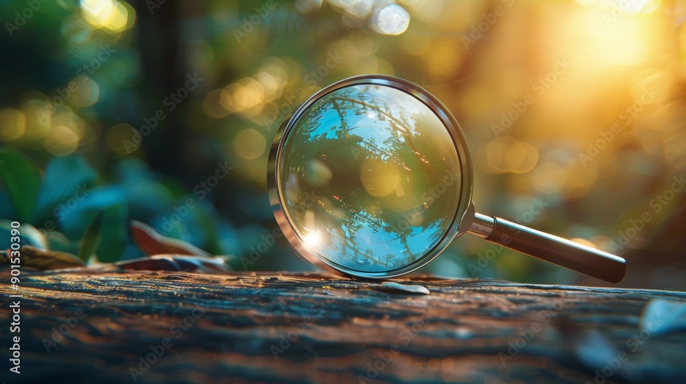 recruitment process, a magnifying glass symbolizes precision and ...