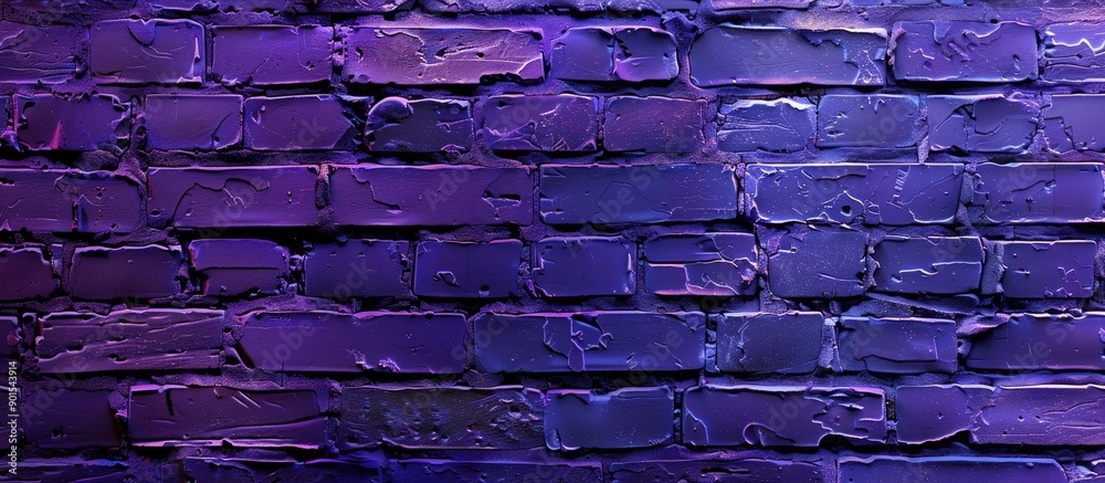 Neon purple brick wall texture for pattern background on a solid violet ...