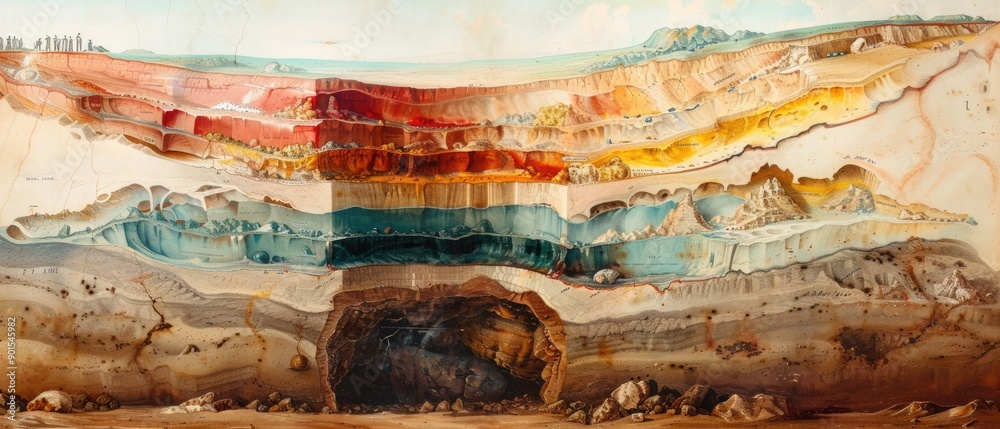 History Detailed examination of geological strata by scientists ...