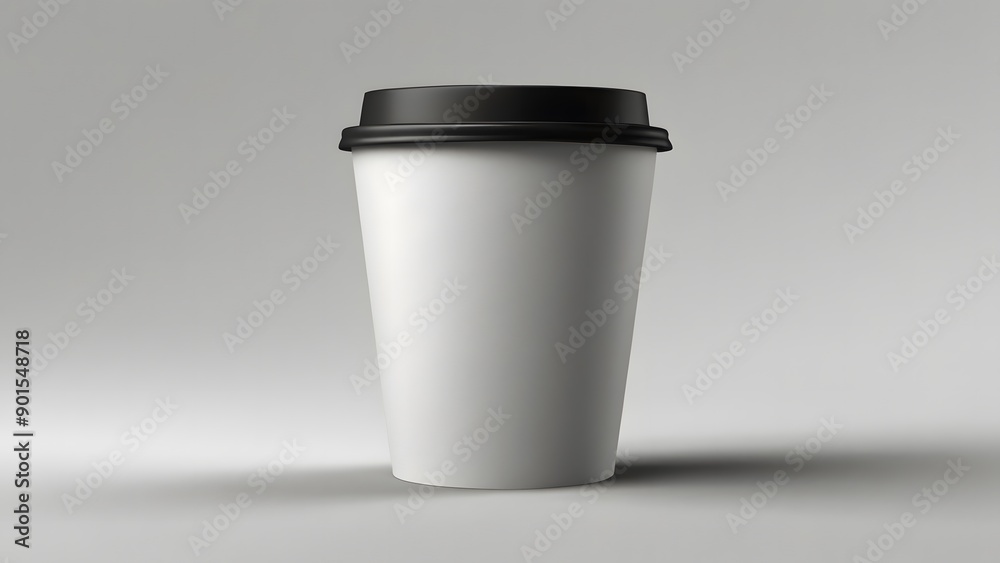 Blank white takeaway coffee cup mockup or mock-up template isolated on ...