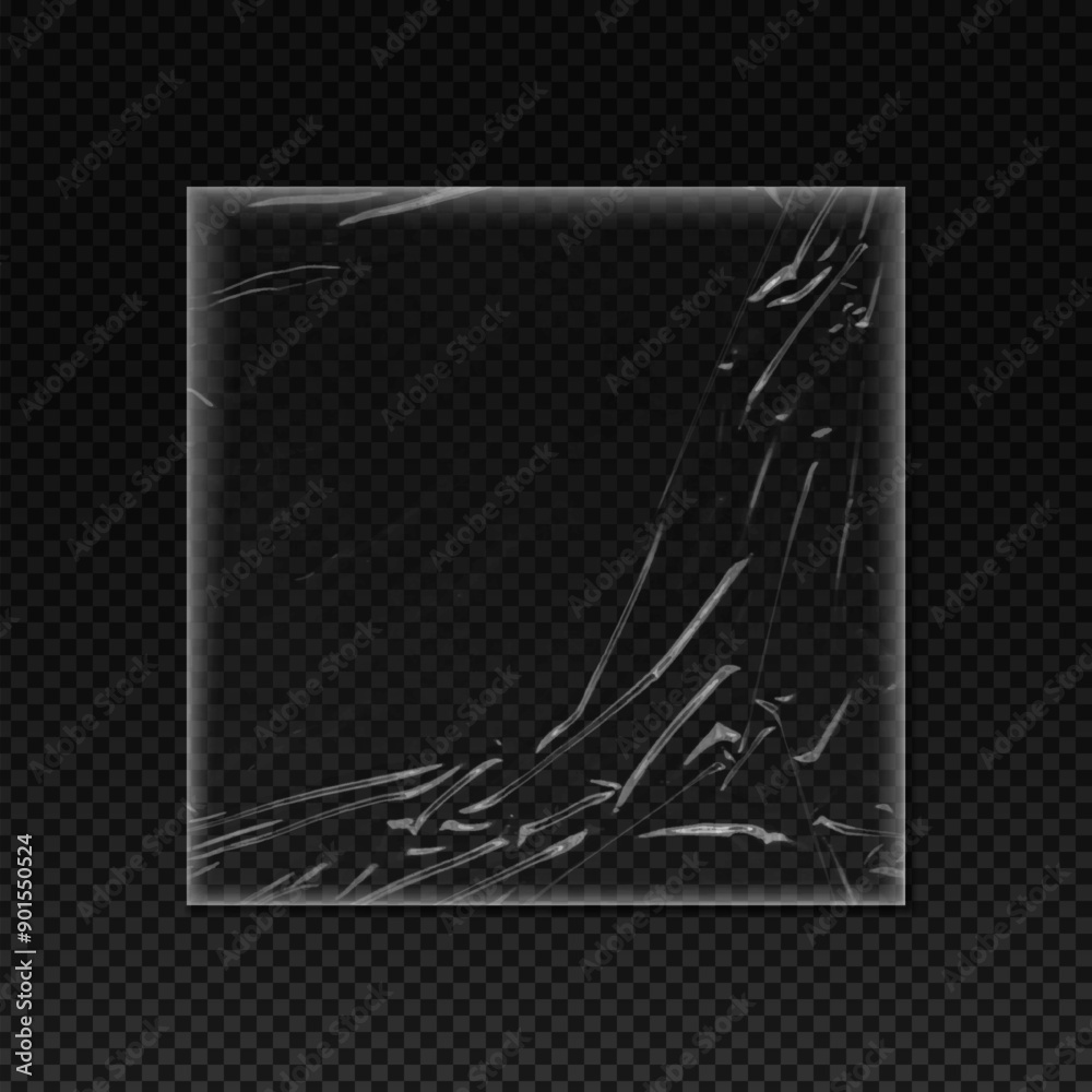 Transparent torn plastic wrap vector illustration Stock Vector | Adobe ...