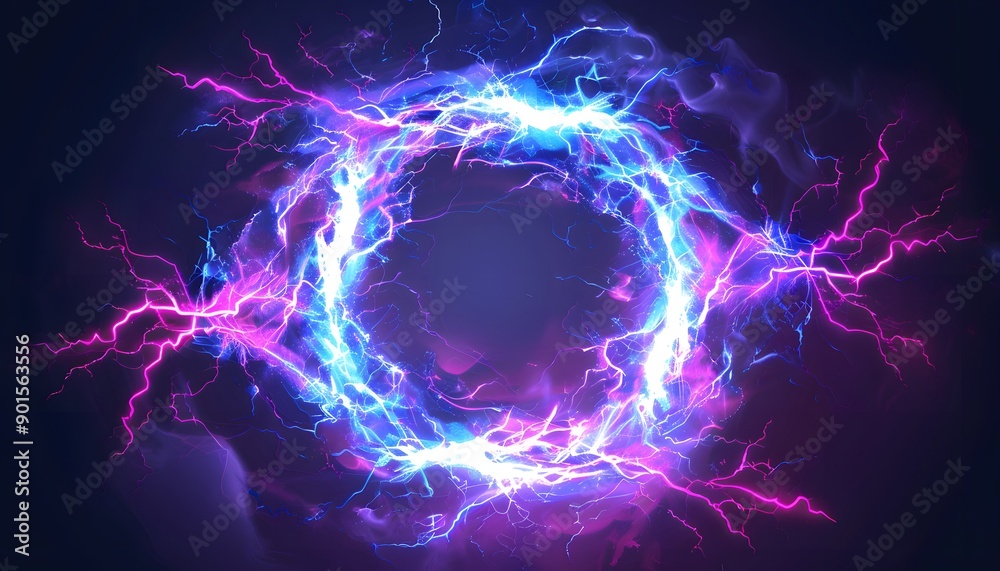 Powerful electrical round discharge hitting from side to side realistic ...