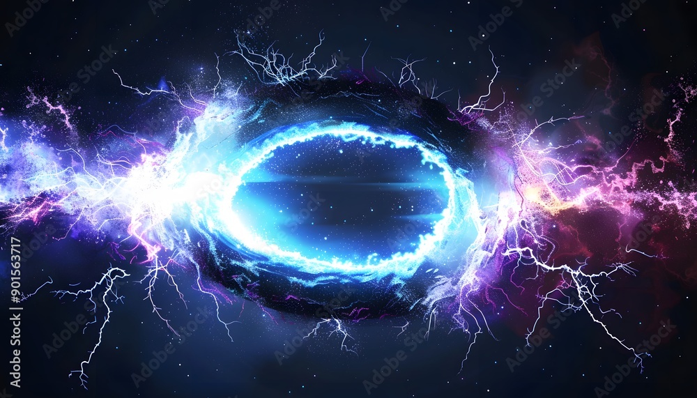 Powerful electrical round discharge hitting from side to side realistic ...