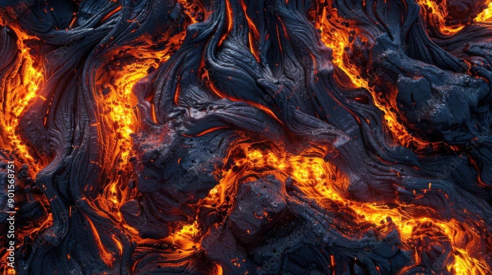 Molten Earth: Textured Liquid Relief in the Midst of Destruction Stock ...