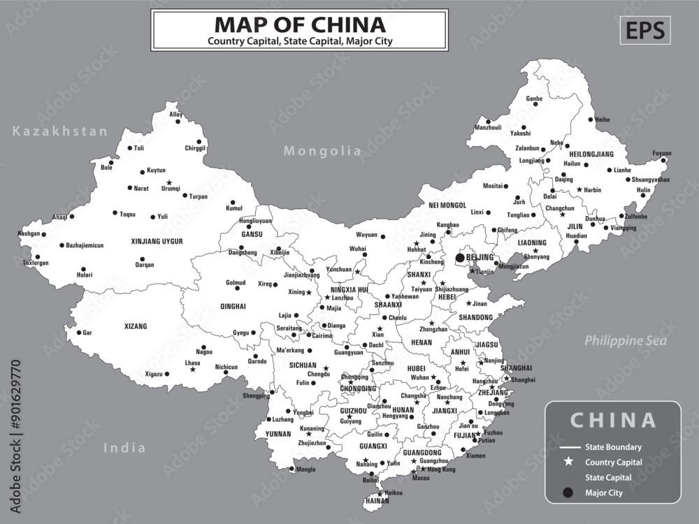 Geography politics map of countries. Map of country with capital, state ...