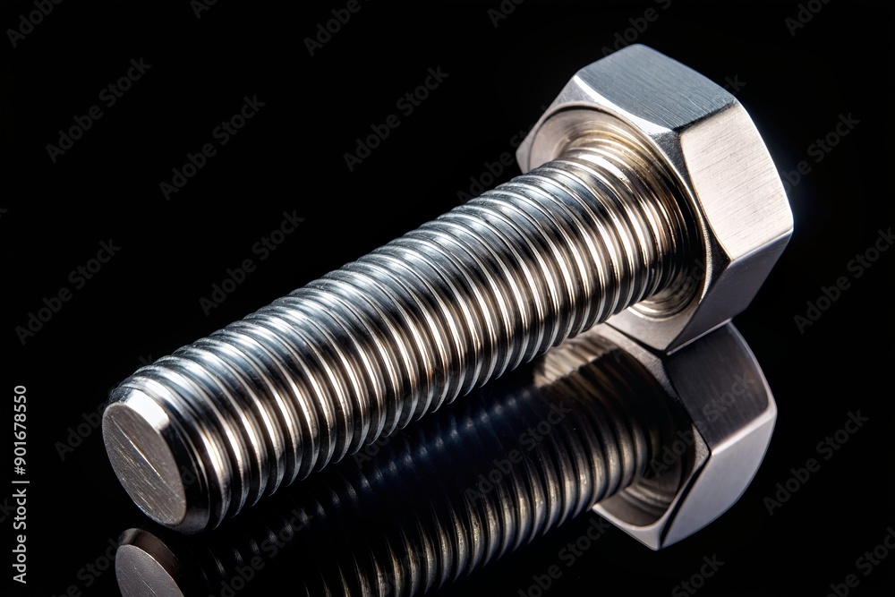 High-contrast image of a single lag bolt isolated on a transparent ...