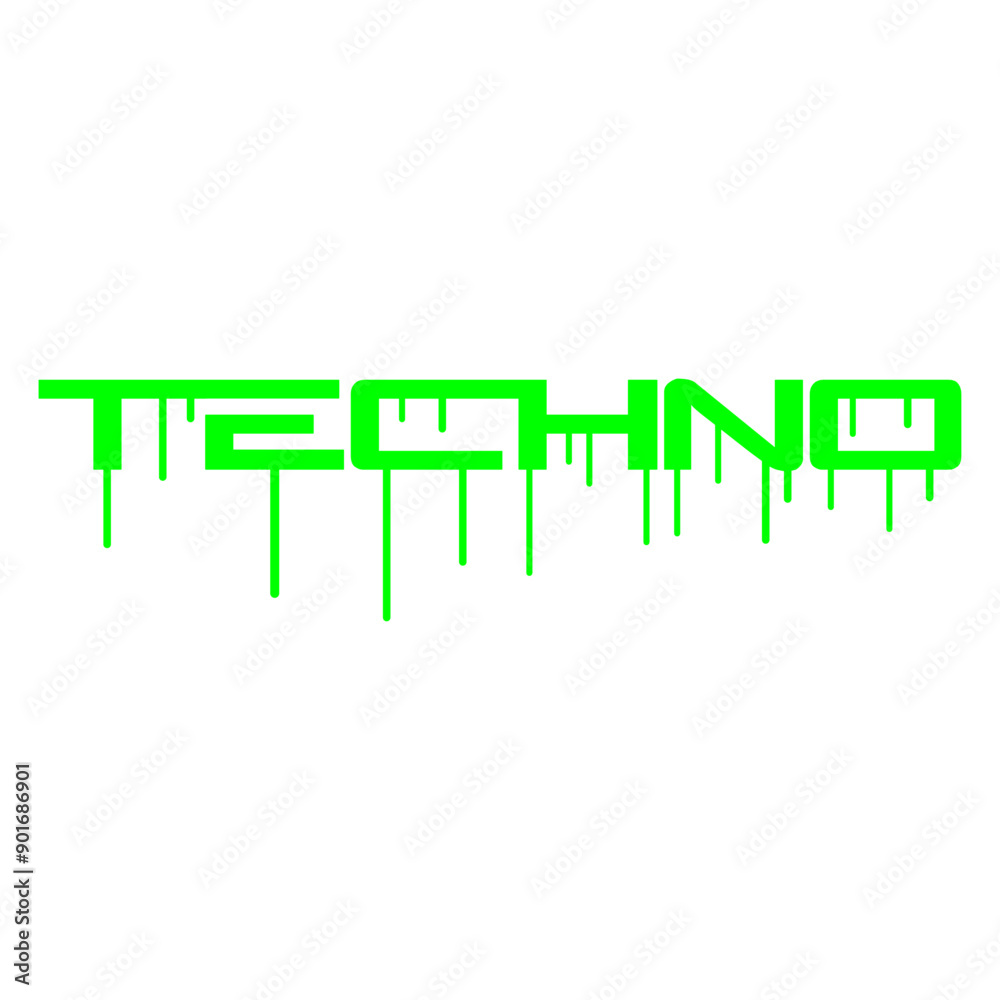 Techno Music Life Graffiti Spray Drops Dripping Stamp Club DJ Party ...