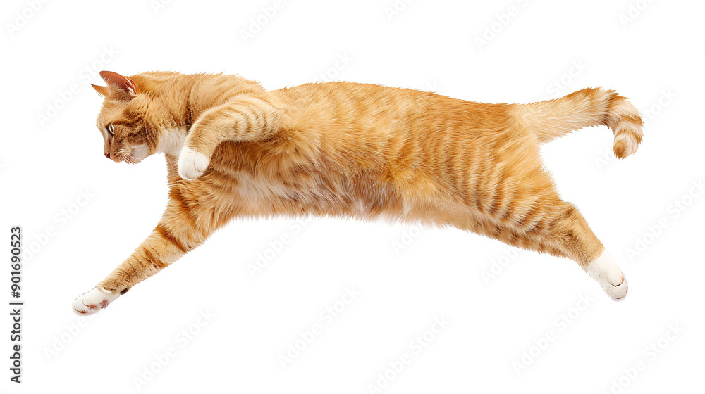 Cat jumping illustration PNG element cut out transparent isolated on ...