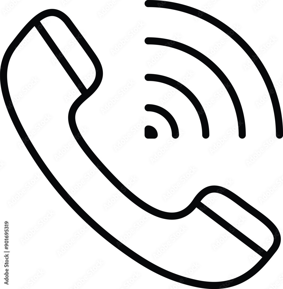 Telephone Icon Ideal for Communication Contact and Call Features in ...