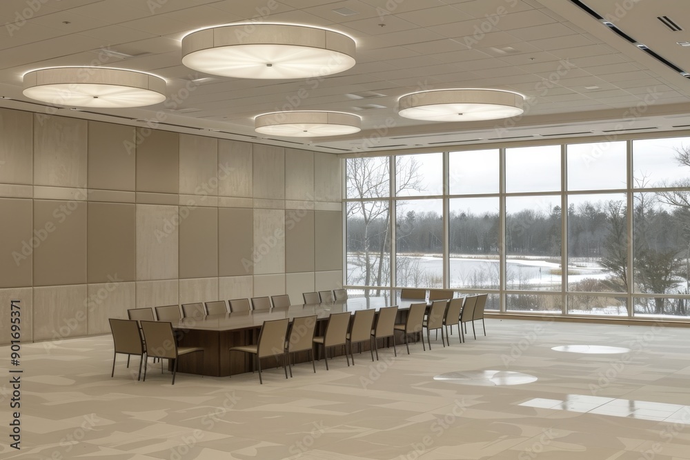 Modern office with a clean and organized layout providing an efficient ...