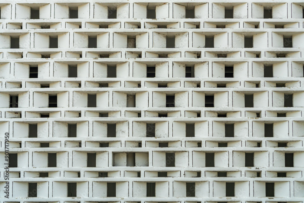 modern wall pattern of white perforated bricks decorative walls ...