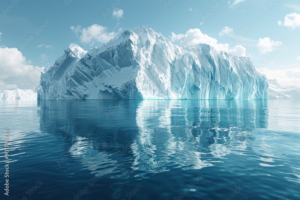 Photorealistic Iceberg Concept with Visible Above and Below Water Parts ...