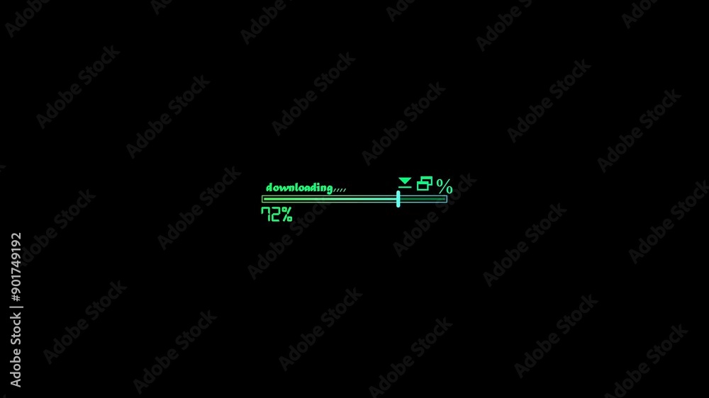 animated data transfers complete . loading bar downloading and ...